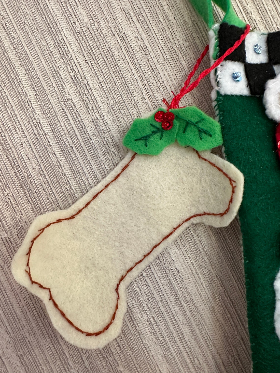 Santa Paws Completed Handmade Felt Christmas Stocking From - Etsy