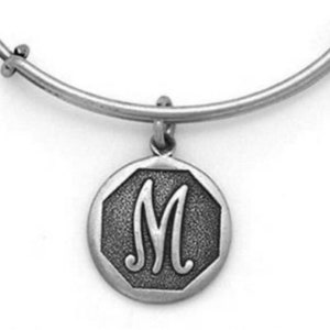 Alex and Ani M Initial Bangle Bracelet, Rafaelian Silver/gold, or Silver Retired and Rare ...
