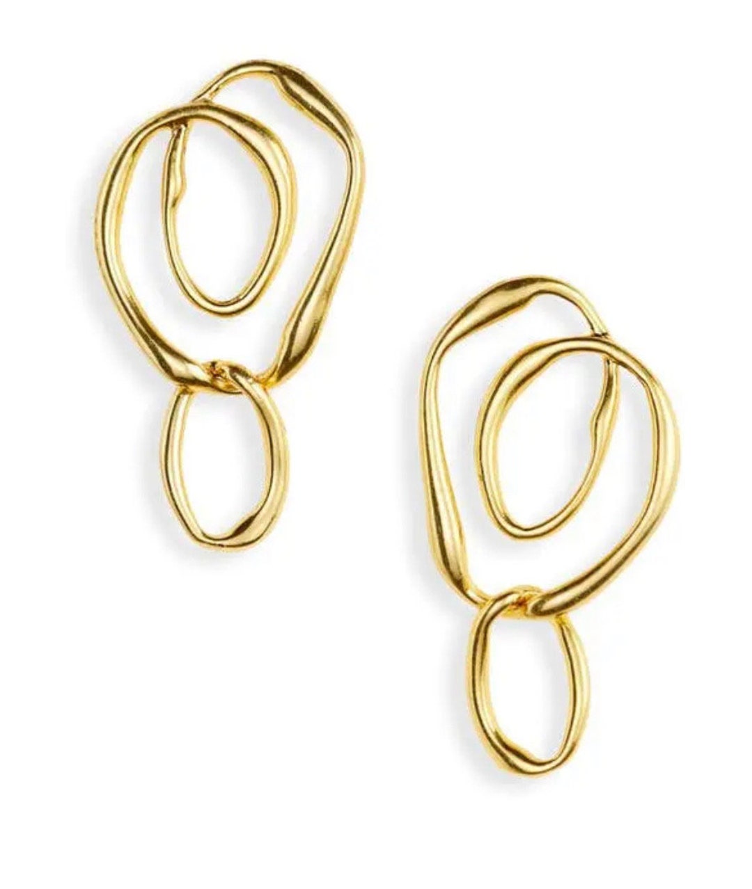 Madewell Abstract Statement Wire Plated Earrings, Antique Gold ...