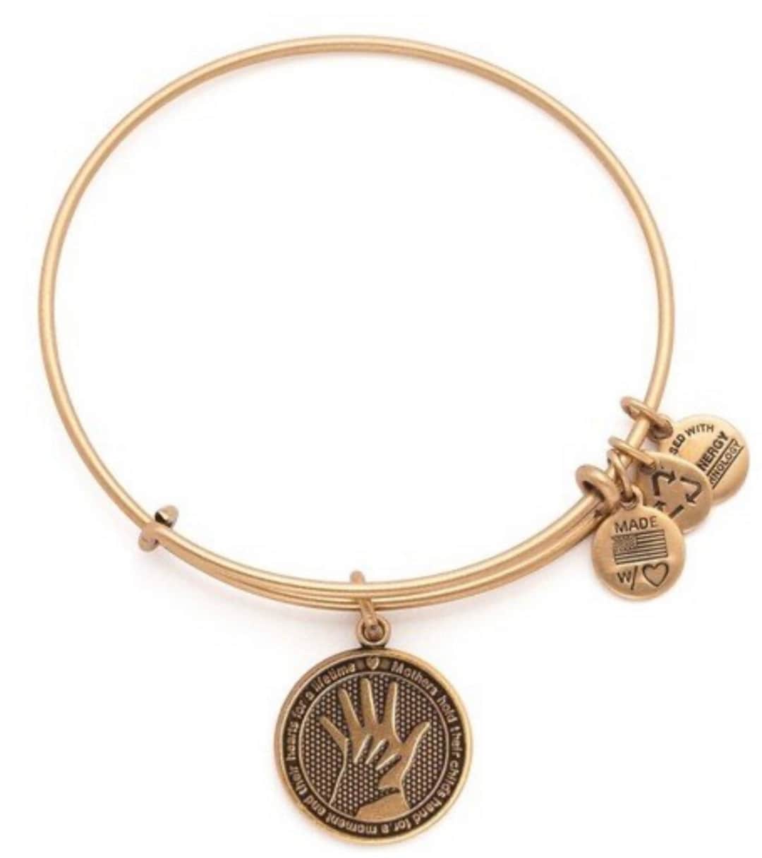 Alex and Ani Hand Holding Hand Charm Bangle Antique Rafaelian Gold ...