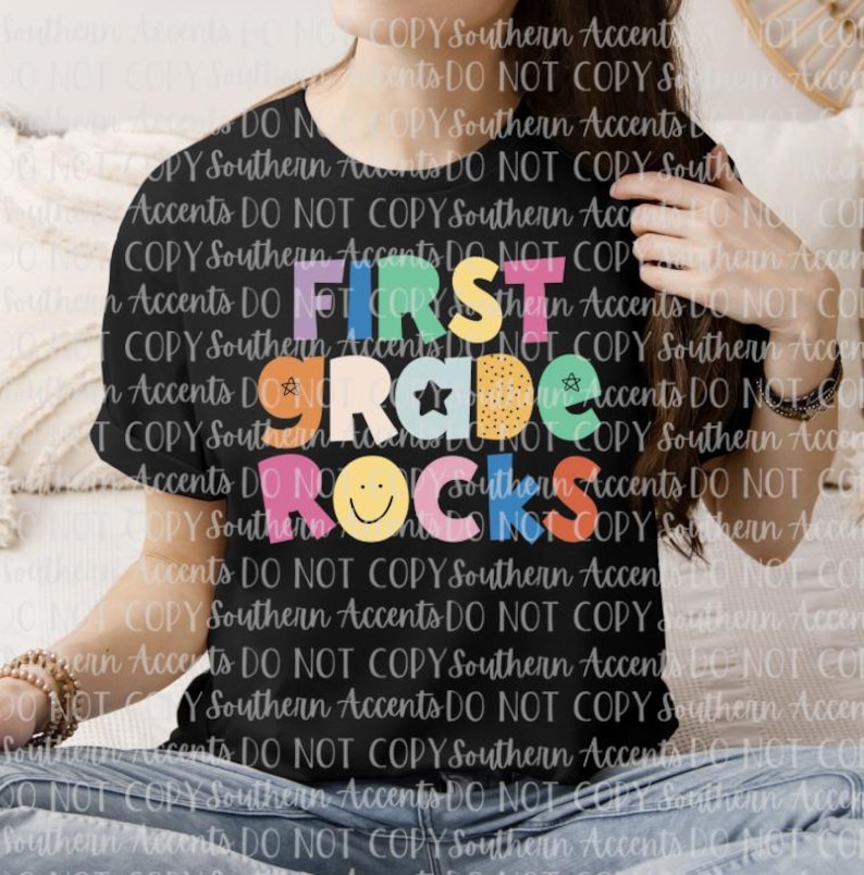 First Grade Rocks PNG, 1st Grade, Back to School Sublimation Design ...
