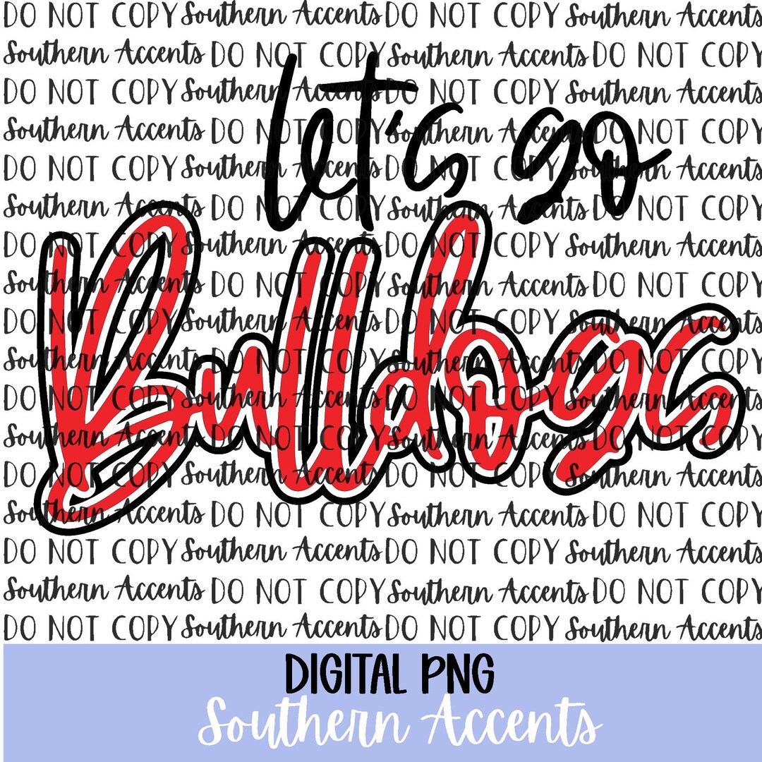 Custom Let's Go Mascot Bulldogs Resembles Hand-lettering - Etsy