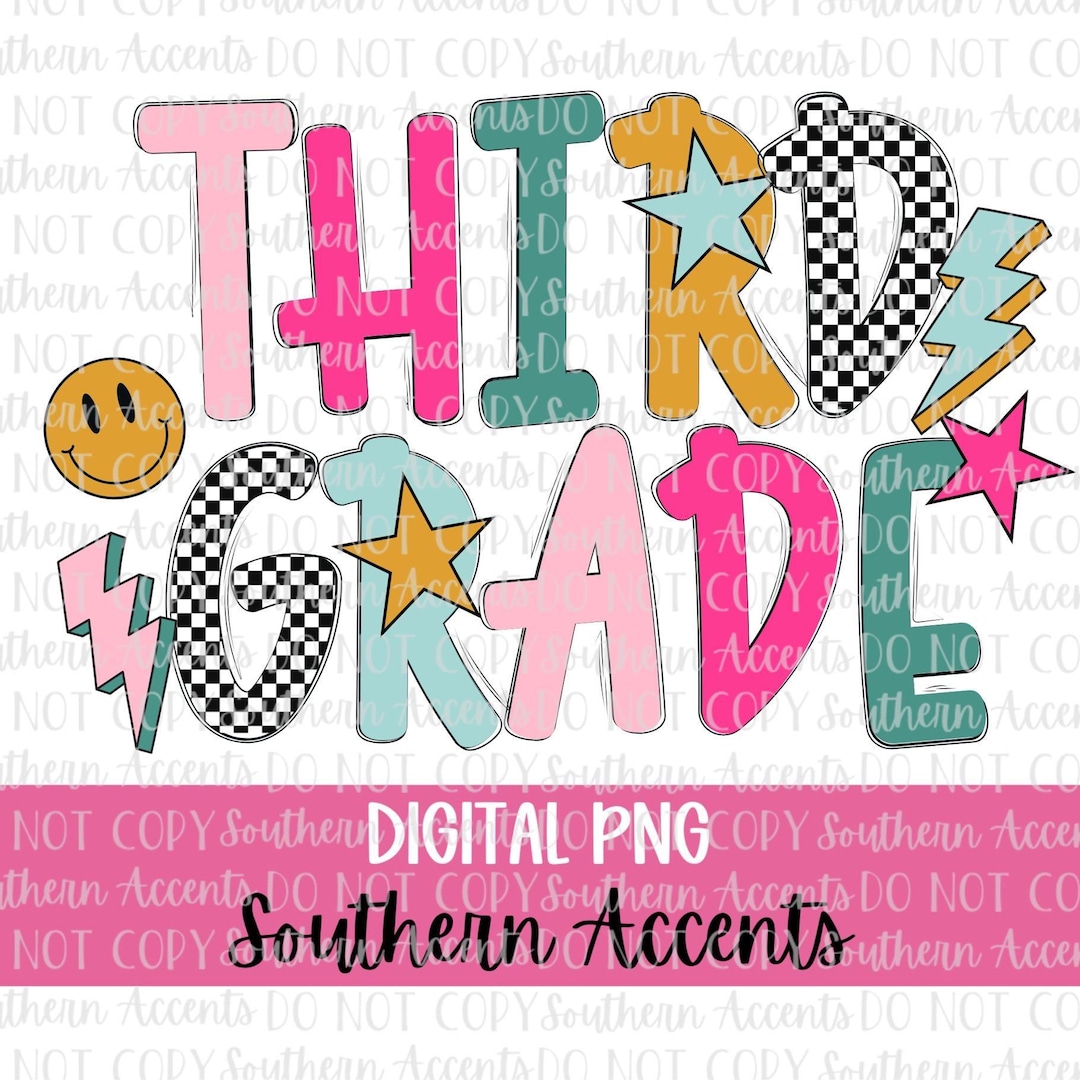 3rd Grade Retro PNG, Third Grade, Back to School Sublimation Design ...