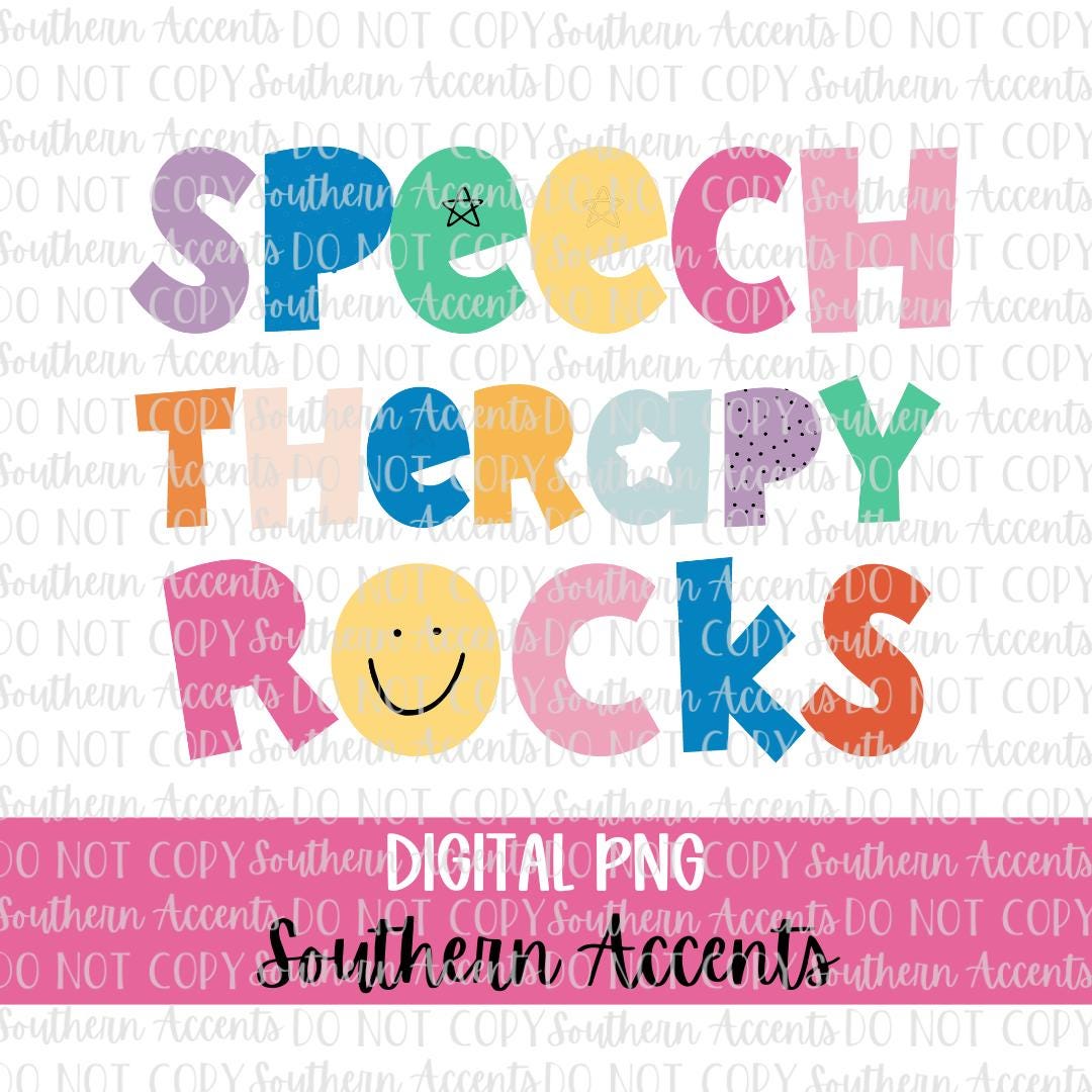Speech Therapy Rocks PNG, Back to School Sublimation Design, Teacher ...