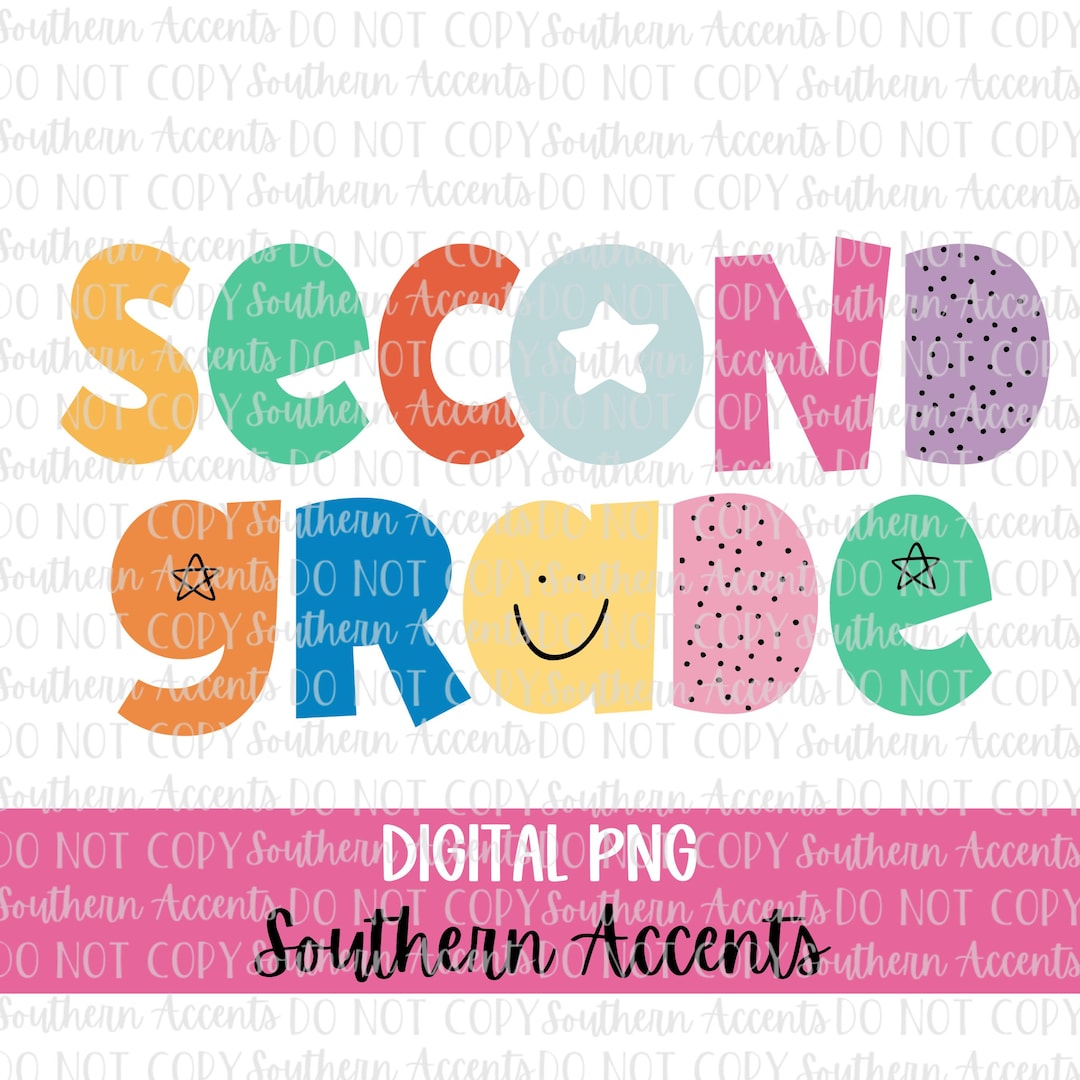 Second Grade PNG, 2nd Grade, Back to School Sublimation Design, Teacher ...
