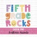 Fifth Grade Rocks PNG, 5th Grade, Back to School Sublimation Design ...