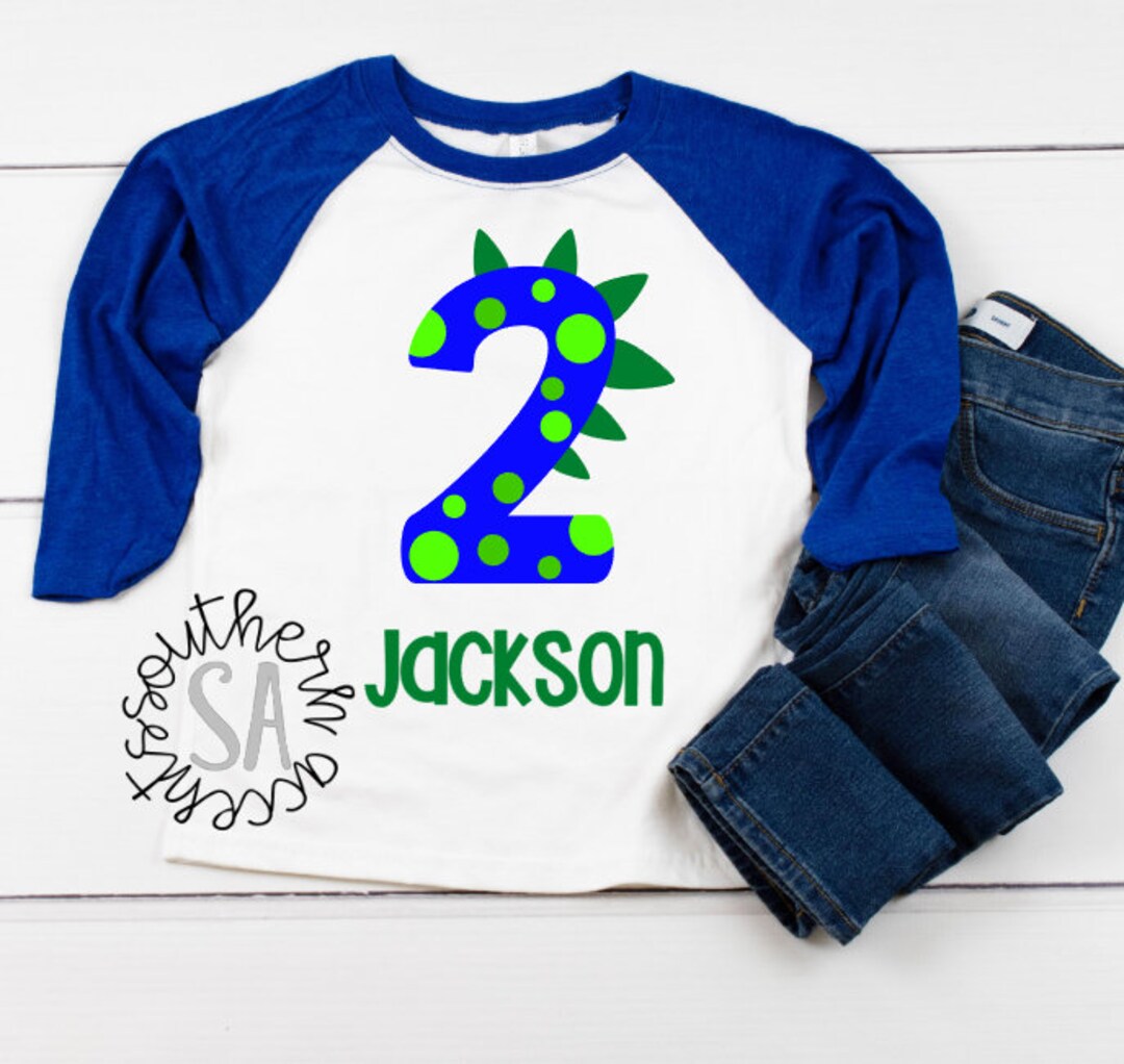 Dinosaur Number 2 Two Birthday SVG-PNG-PDF - Etsy