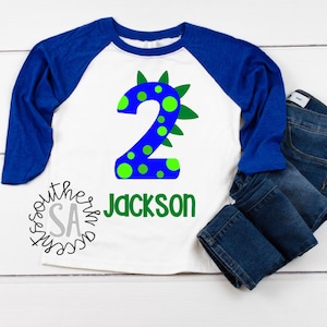 Dinosaur Number 2 Two Birthday SVG-PNG-PDF - Etsy