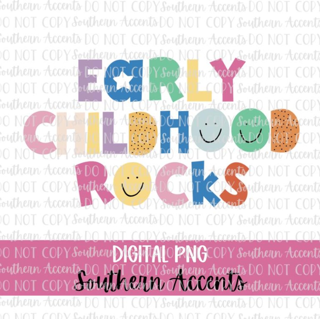 Early Childhood Rocks PNG, Back to School Sublimation Design, Teacher ...