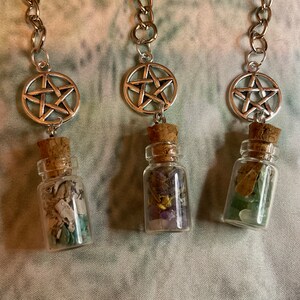 Spell Jar Keychain, Pentacle Keychain, Keyring Gift, Protection ...