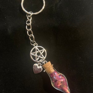Spell Jar Keychain, Pentacle Keychain, Keyring Gift, Protection ...