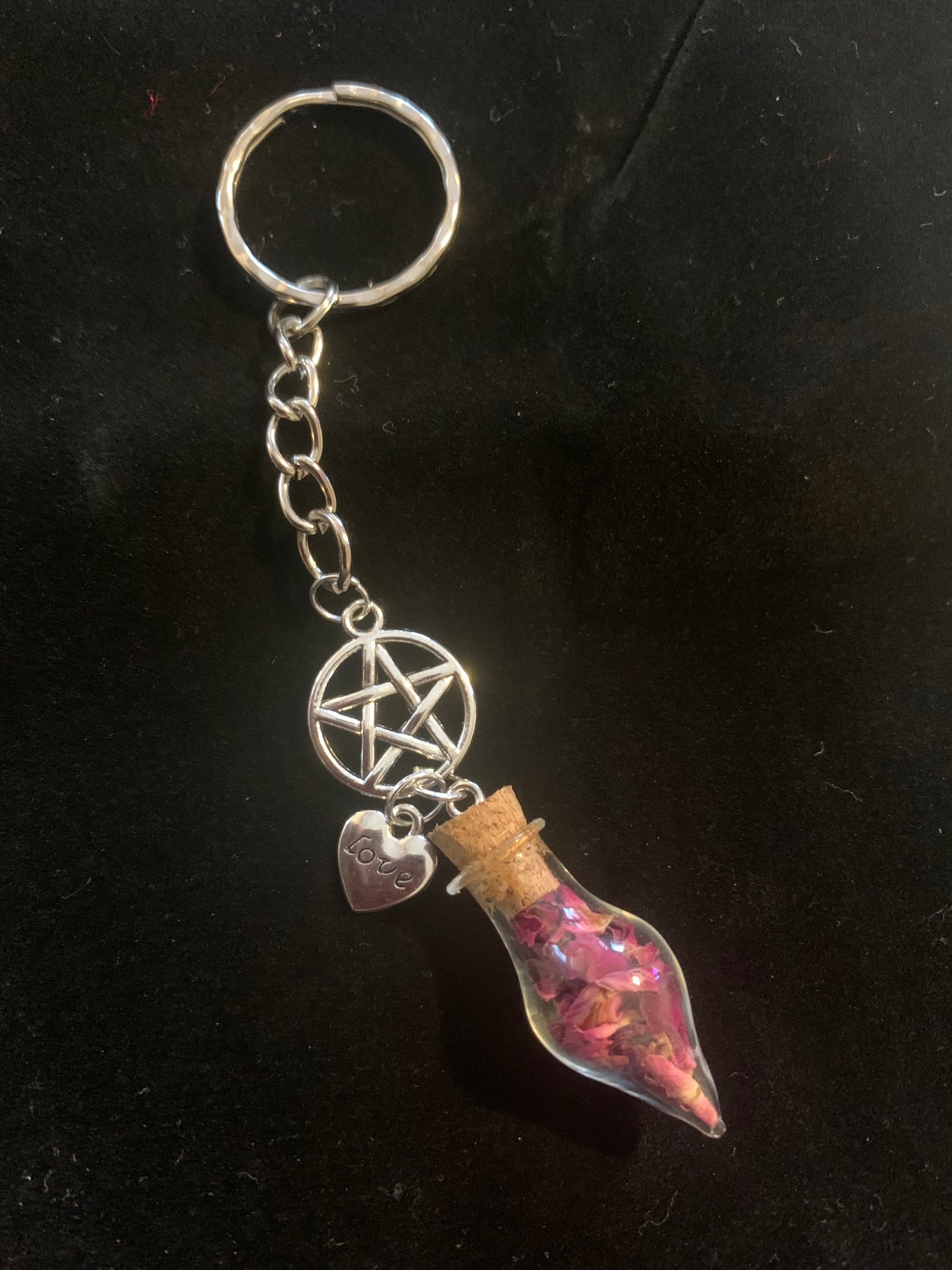 Spell Jar Keychain, Pentacle Keychain, Keyring Gift, Protection ...