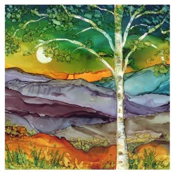 Birch Tree Coaster Set Four 4 1/4x 4 1/4 Ceramic - Etsy