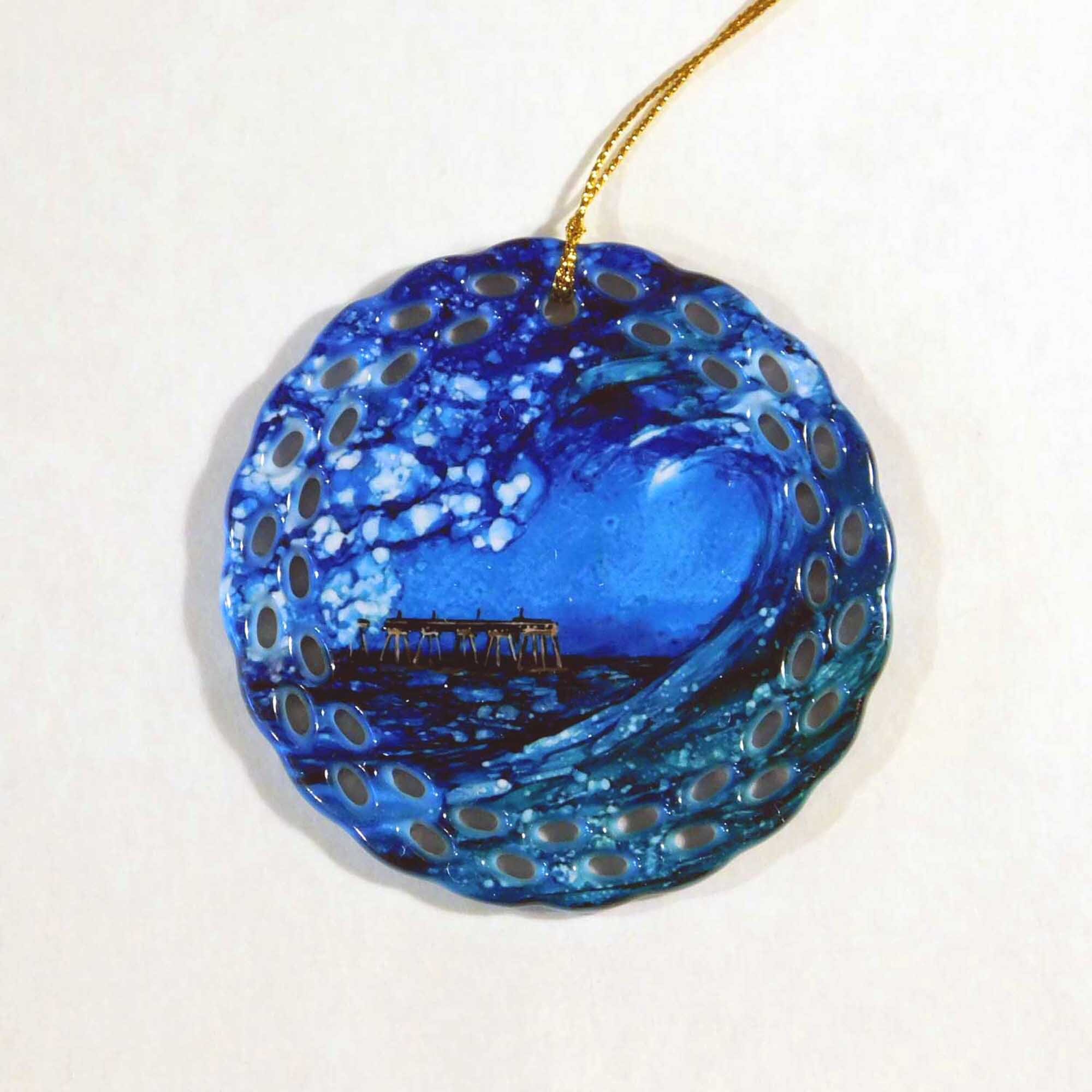 Blue Wave Ornament - Etsy