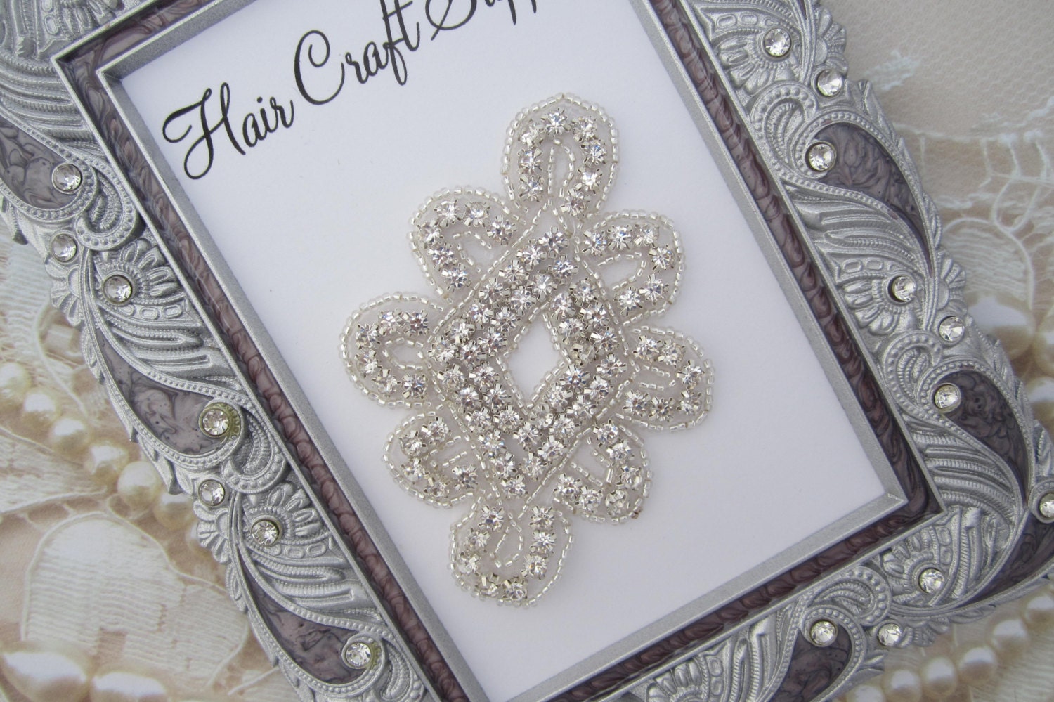 Diamond Rhinestone Applique for headbands bridal hair pieces | Etsy