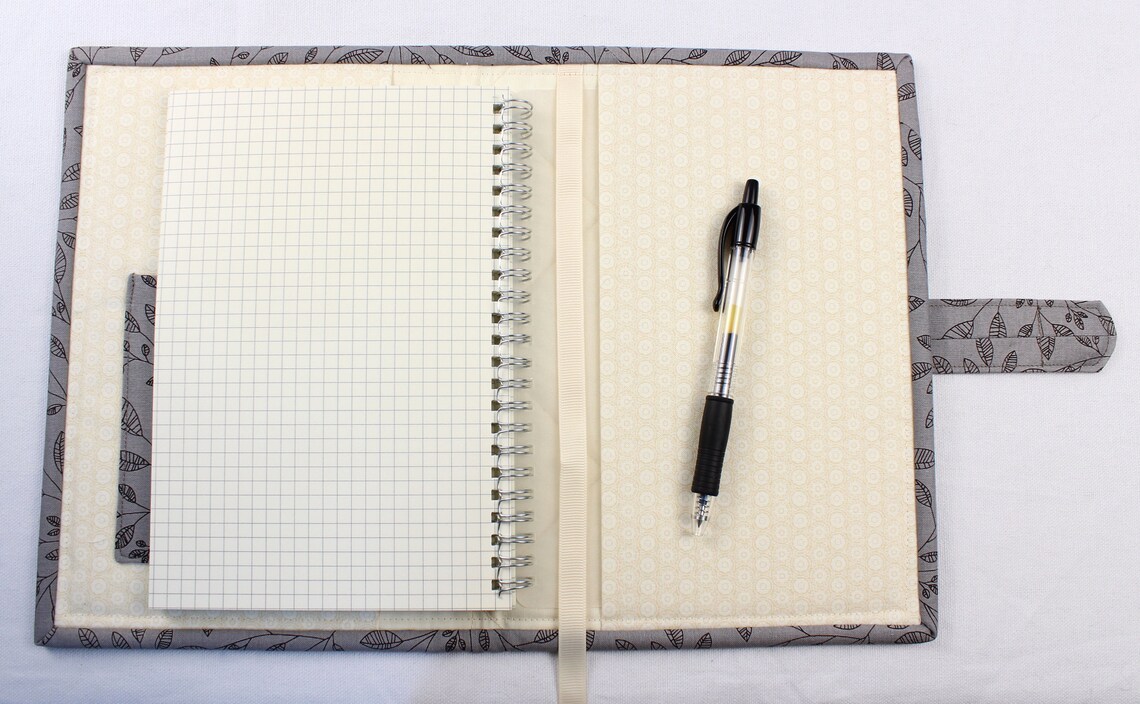 Quilted Patchwork Notebook Cover With A5 Spiral Notebook grey - Etsy