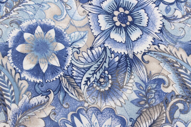 Quilted Notebook Cover With A5 Spiral Notebook -blue Floral - Etsy