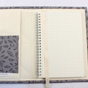 Quilted Patchwork Notebook Cover With A5 Spiral Notebook -grey and Cream - Etsy