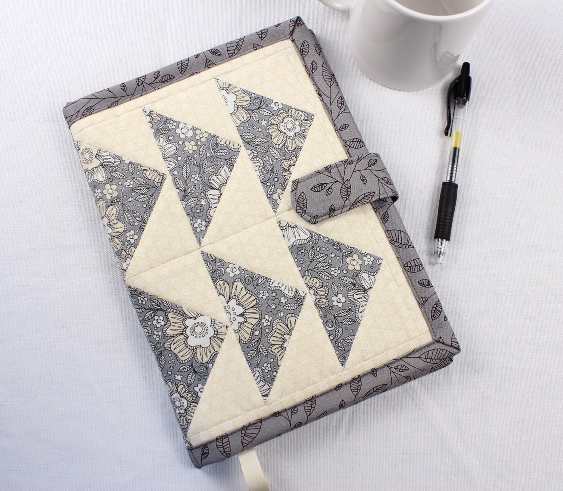 Quilted Patchwork Notebook Cover With A5 Spiral Notebook grey - Etsy