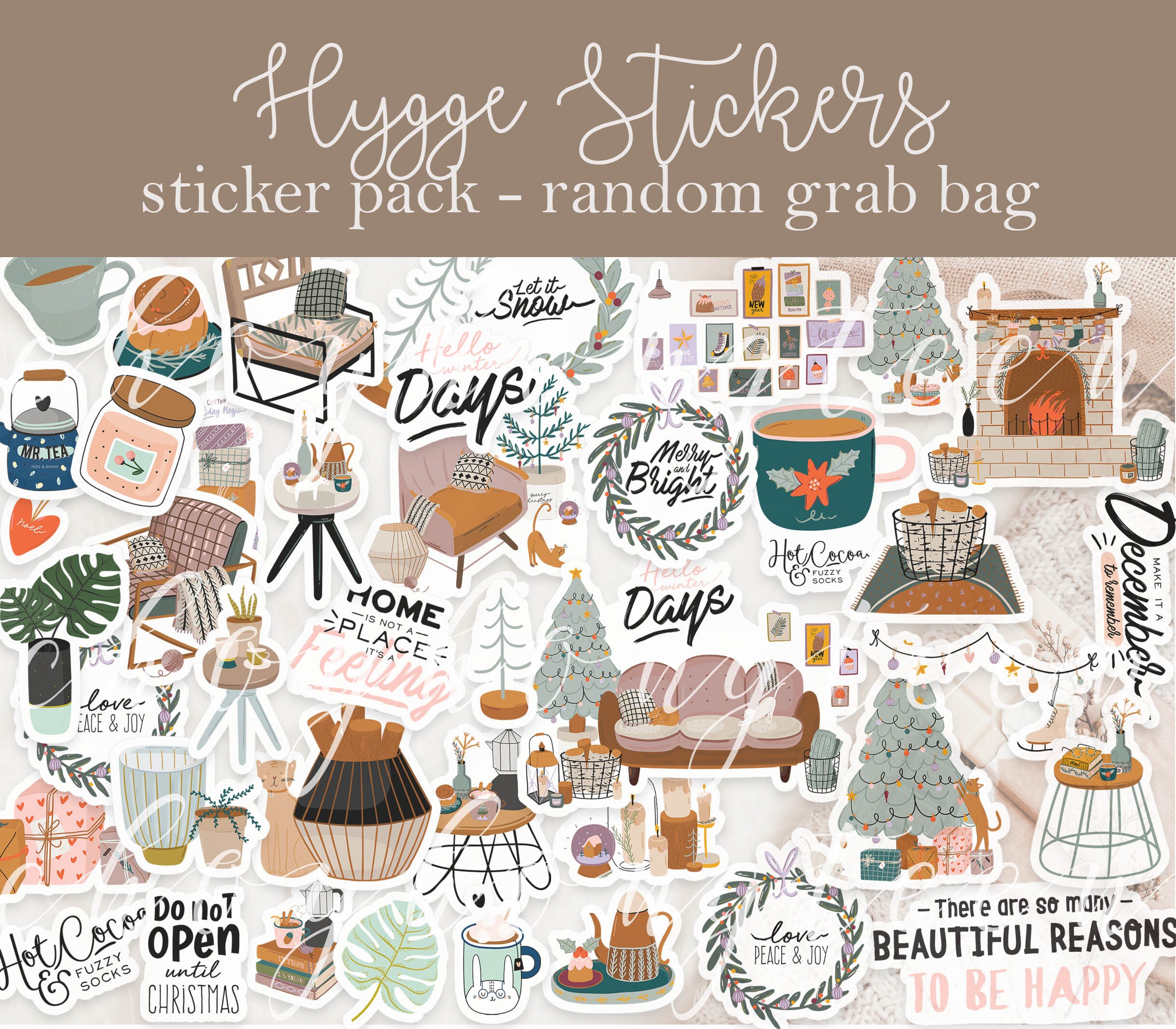 Hygge Stickers Coziness Stickers Comfort Stickers Cute - Etsy
