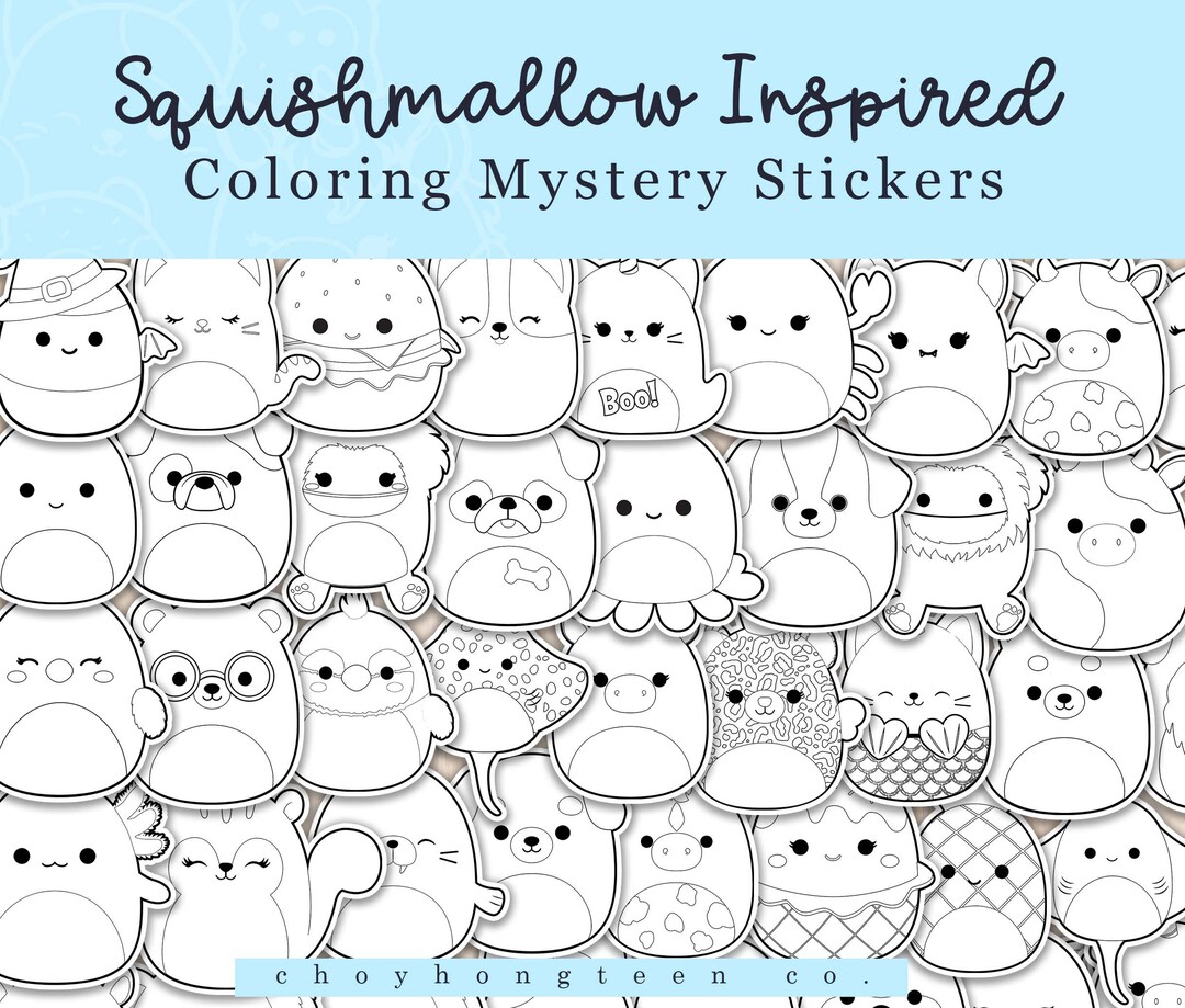 Squishmallow Sticker, Squishmallow Coloring, Mystery Sticker Pack ...