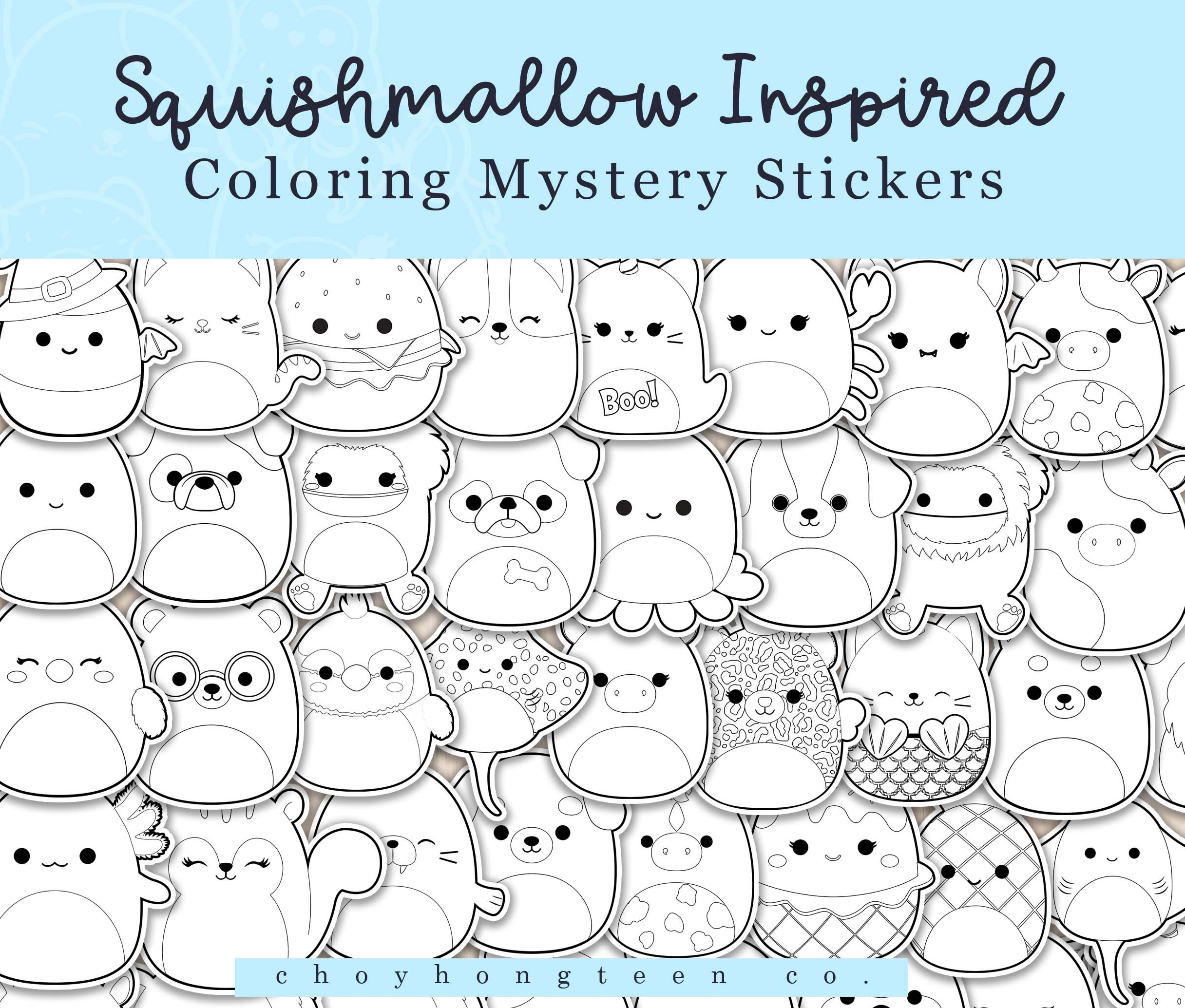 Squishmallow Sticker, Squishmallow Coloring, Mystery Sticker Pack ...