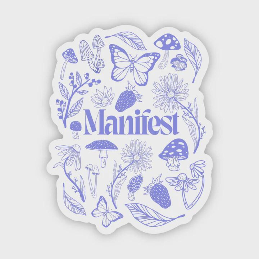 Floral Manifestation Sticker: Waterproof Vinyl Affirmation Decal - Etsy