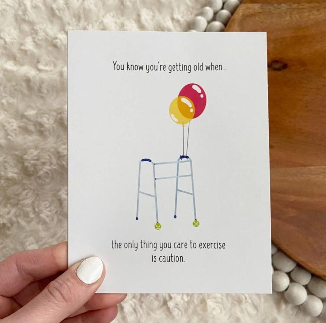 Funny Aging Birthday Card: Hand-drawn Humor, Blank Inside - Etsy