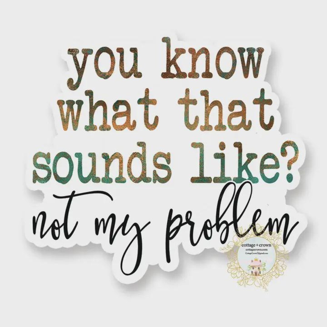 Not My Problem Vinyl Sticker – Funny Sarcastic Decal - Etsy