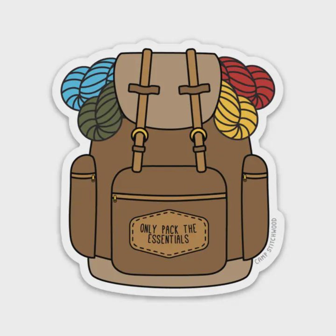 Purl Scout Vinyl Sticker: Yarn Lover's Hiking Pack Decal - Etsy