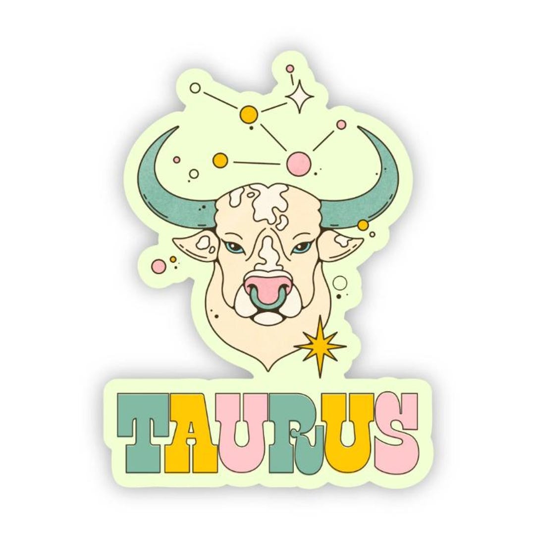 Taurus Astrology Sign Sticker | Bull Constellation | Zodiac Decor ...