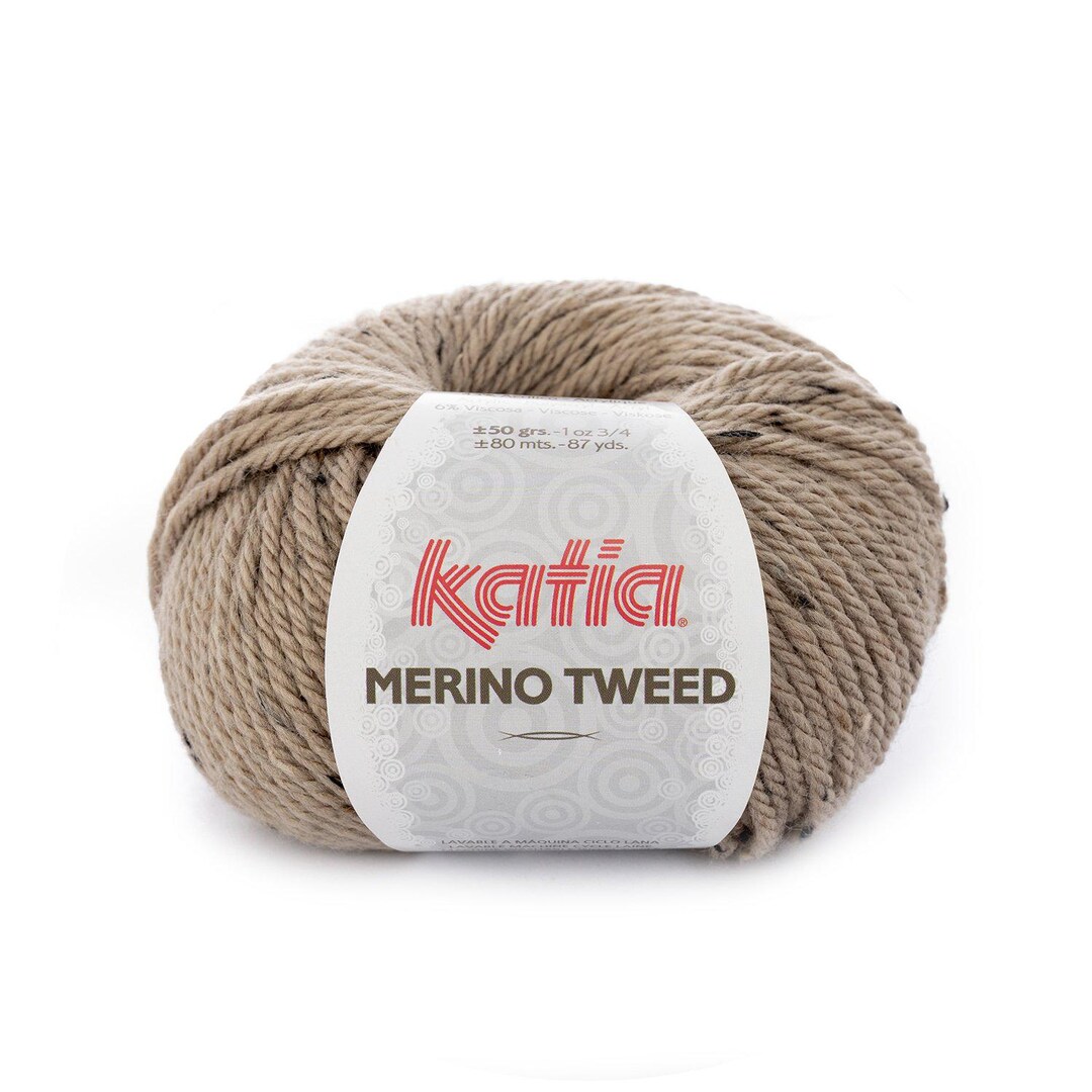 Katia Beige Merino Tweed Yarn | Mottled Colors | Perfect for Cardigans ...