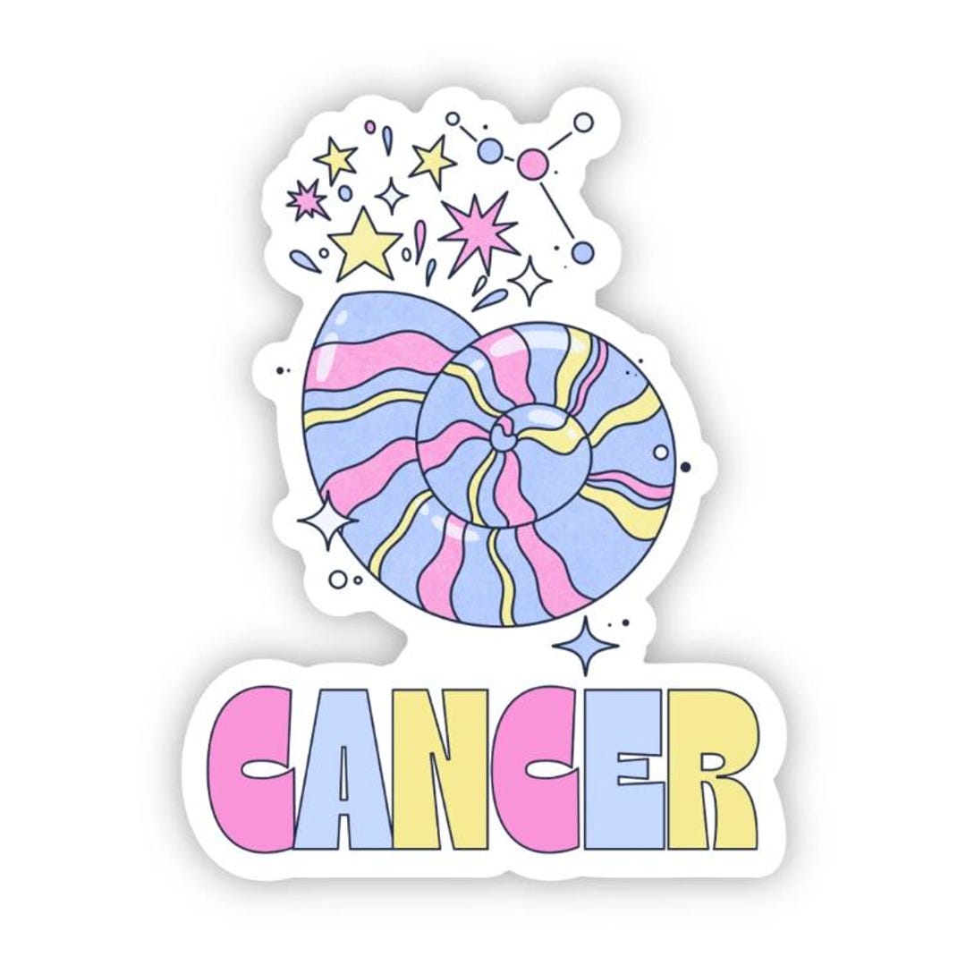 Cancer Zodiac Sign Sticker | Waterproof Vinyl | Decor for Water Bottles ...