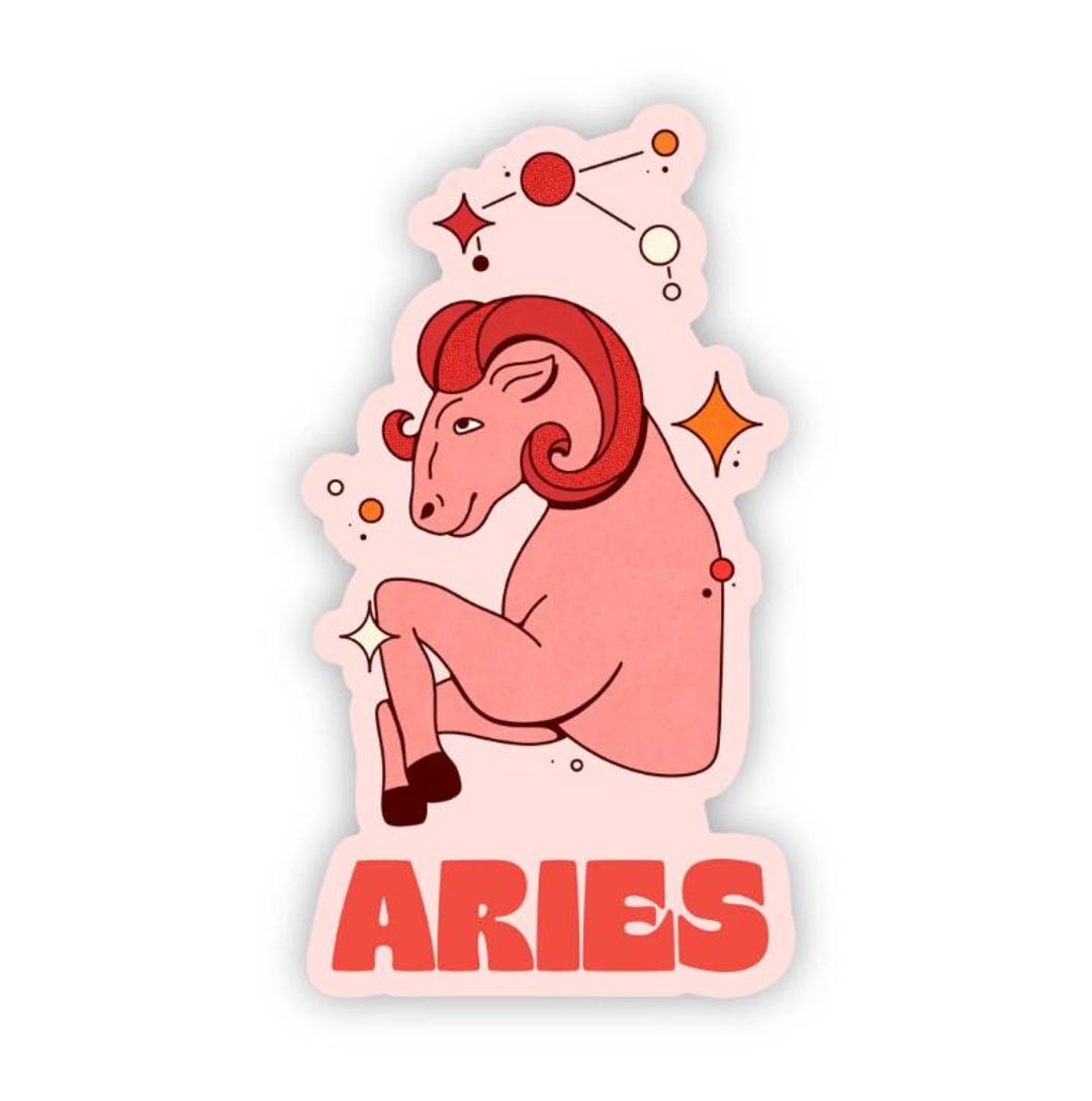 Aries Astrology Sign Sticker | Zodiac Decor | Ram Constellation ...