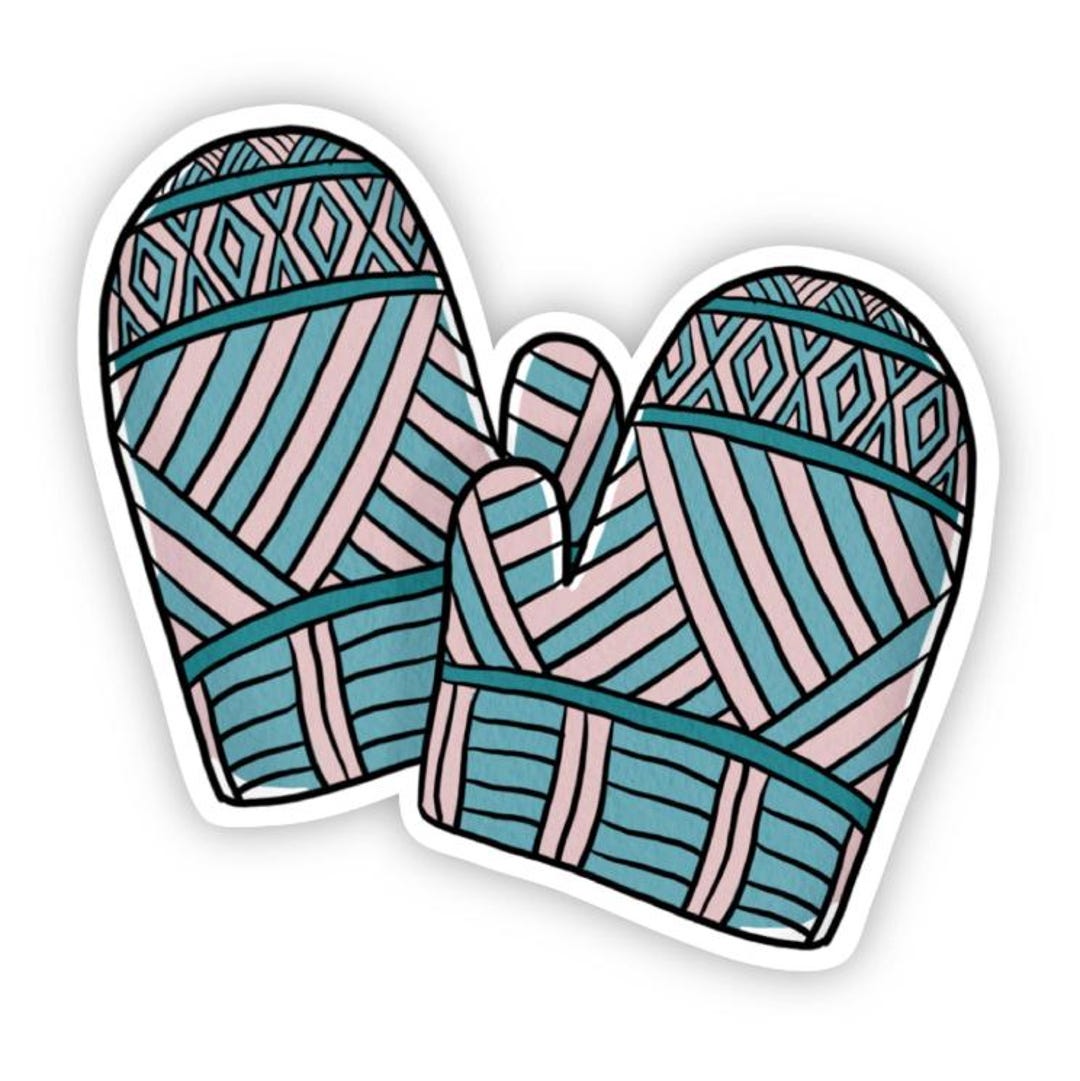 Winter Mittens Sticker: Cozy Holiday Vinyl Decal - Etsy