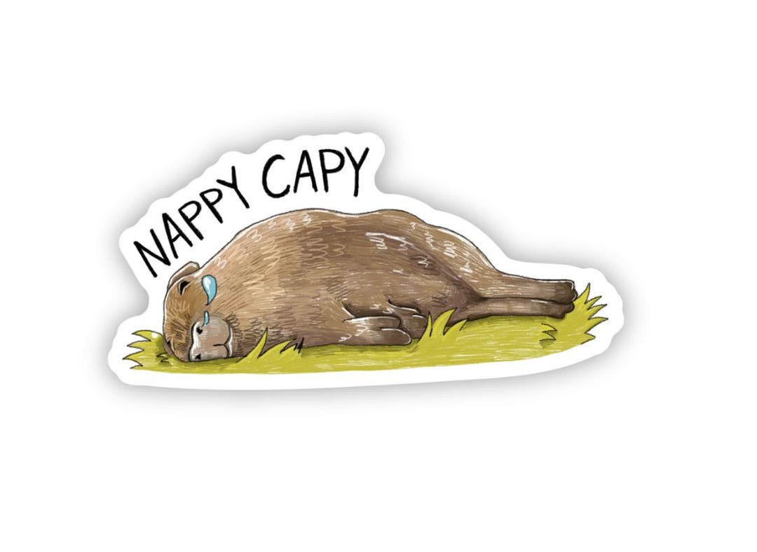 Nappy Capy - Capybara Sticker | Cute Sleepy Vibes for Any Surface! - Etsy