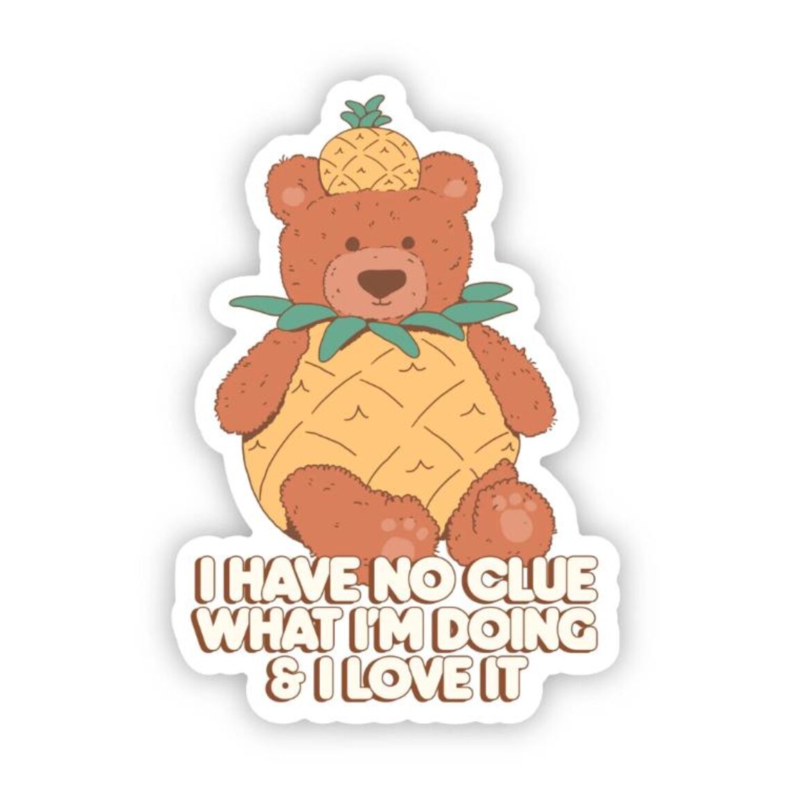 Funny Bear Pineapple Costume Sticker – Uplifting Vinyl Decal - Etsy