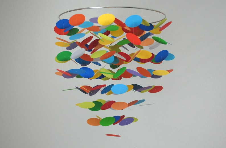 Mulitcolor Rainbow Confetti Mobile large // Nursery Mobile - Etsy