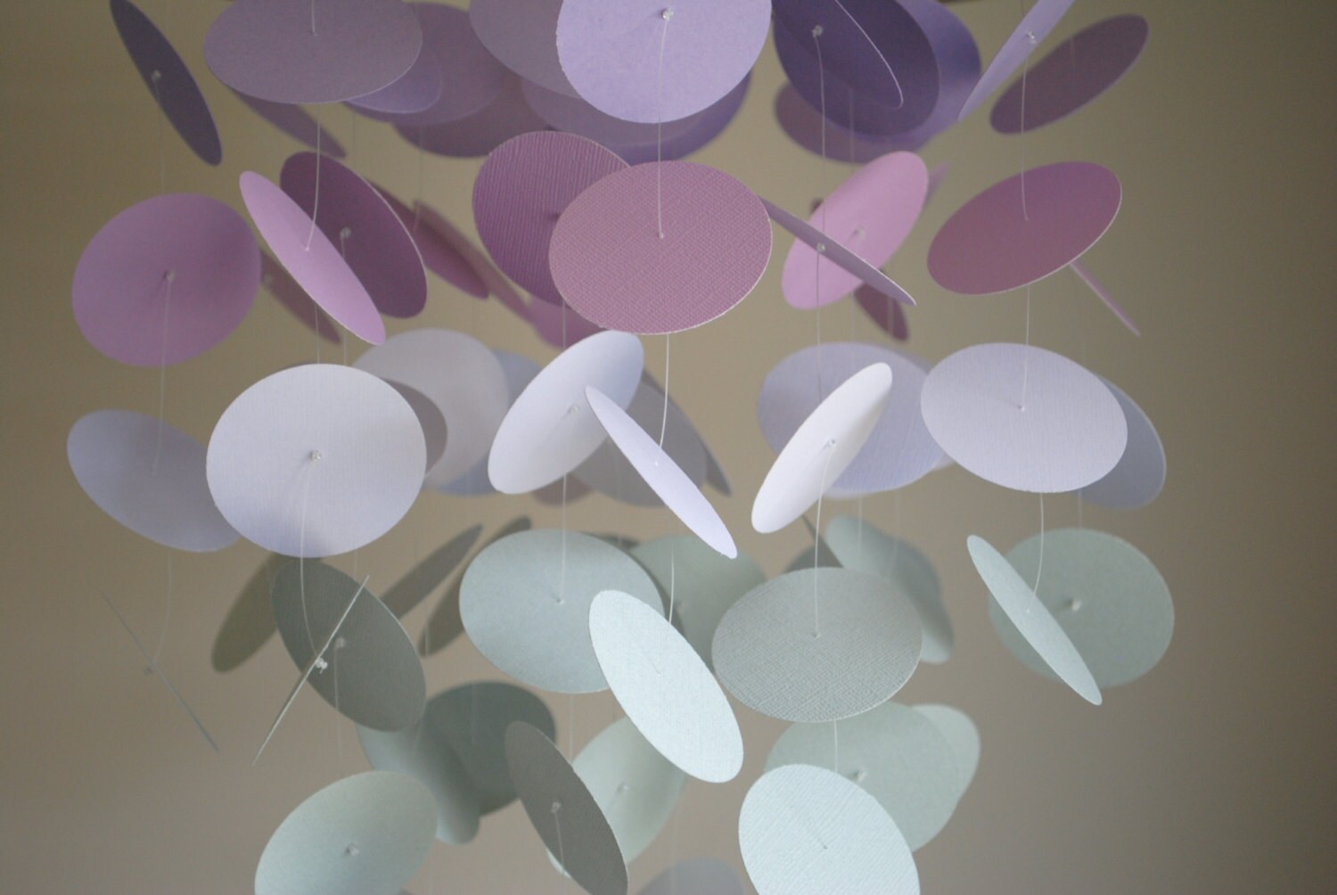 Purple Gray & White Floating Dot Mobile // Nursery Mobile // | Etsy