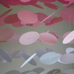 Pink, White & Gray Circle Dot Mobile // Nursery Mobile - Etsy