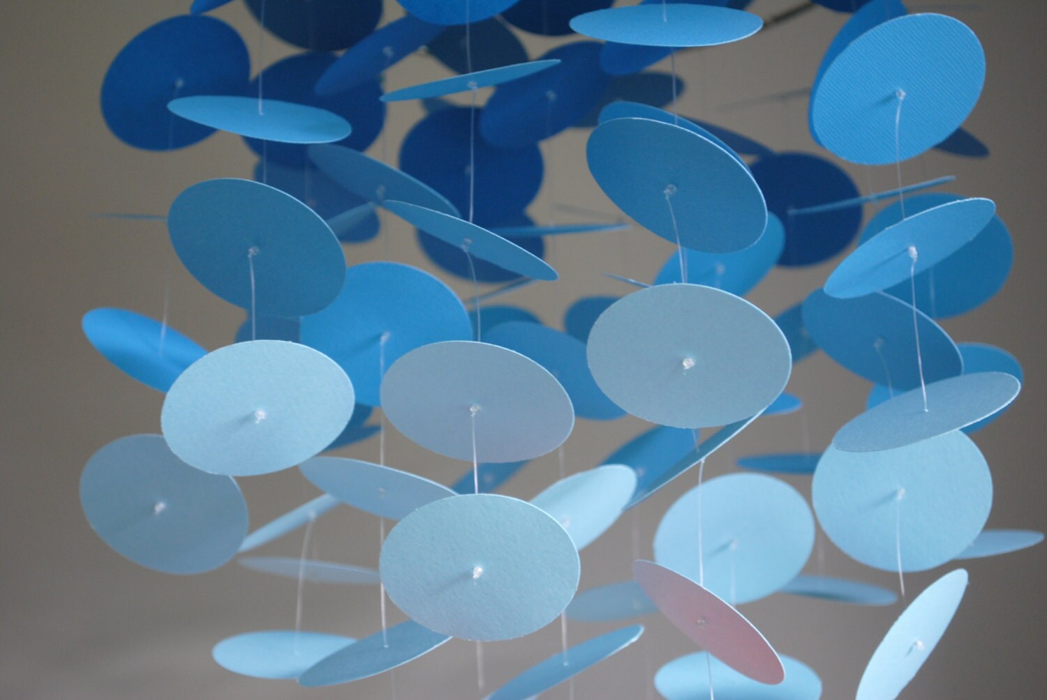 Blue Ombre & Orange Floating Dot Mobile // Nursery Mobile // Baby ...