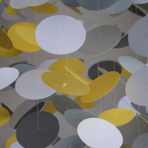 Yellow and Gray Floating Dot Mobile (large) // Nursery Mobile - Choose ...