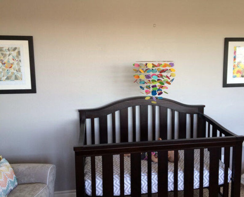 Yellow and Gray Ombre Circle Dot Mobile large // Nursery - Etsy