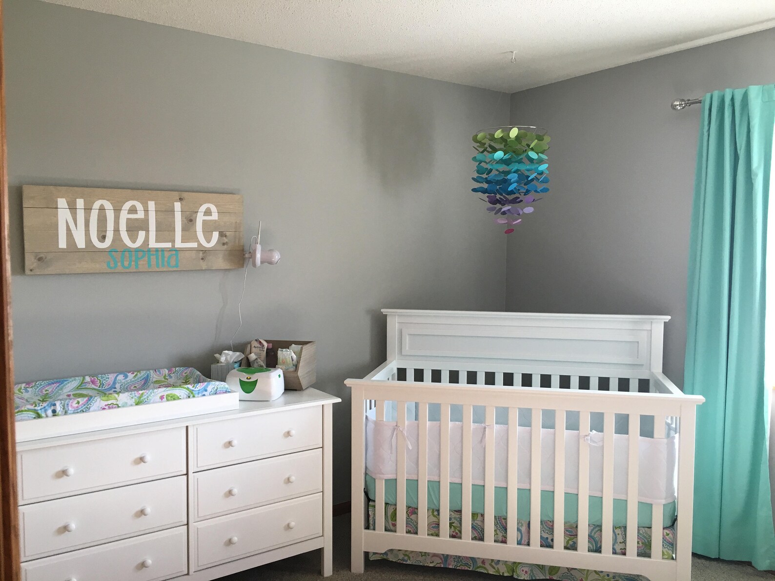 Floating Dot Mobile large Green Turquoise Blue Purple - Etsy