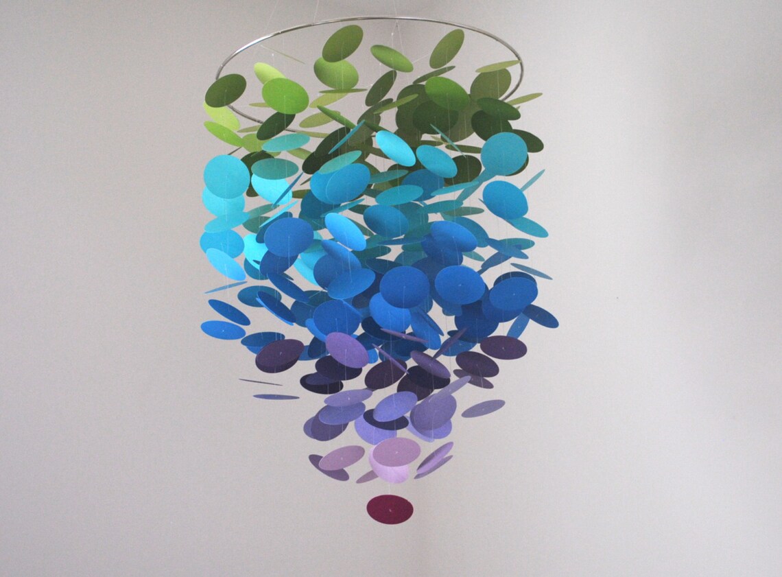 Floating Dot Mobile large Green Turquoise Blue Purple - Etsy