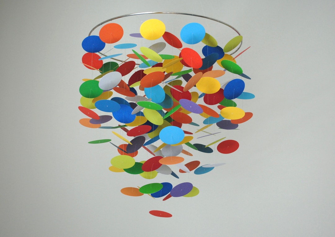 Mulitcolor Rainbow Confetti Mobile (large) // Nursery Mobile - Choose ...