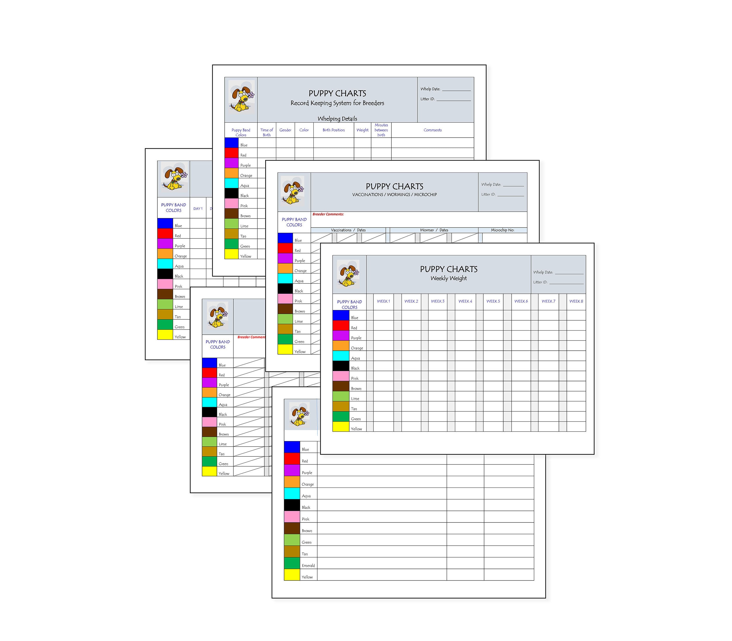 Puppy Charts for Keeping Records on New Puppy Litters - Etsy