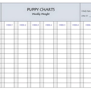 Puppy Charts DOWNLOAD for Keeping Records - Etsy