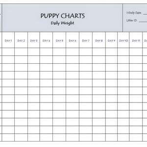 Puppy Charts DOWNLOAD for Keeping Records - Etsy