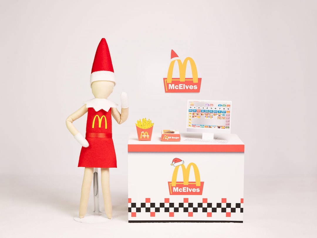 Mcelves Fast Food Display, Elf Props, Costume for Elf Dolls, Elf ...